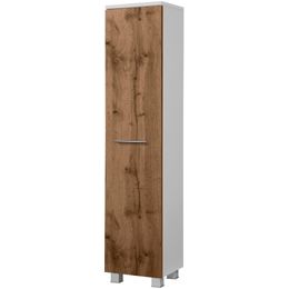Midischrank Welltime, B:30cm H:130cm T:27cm, braun, MDF, Badezimmer, Schr&auml;nke, "Trento, verschiedene Ausf&uuml;hrungen und Farben", Badm&ouml;bel, Breite 30