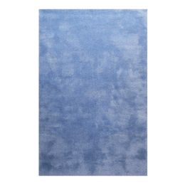 Teppich HOMIE LIVING, B:200cm H:25mm L:290cm, blau, Polyester, Wohnzimmer, Teppiche, "Pisa", Hochflor, Microfaser, uni, weich, Shaggy, Wohnzimmer,