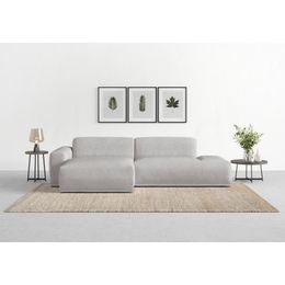 Ecksofa Trendmanufaktur, B:275cm H:72cm T:160cm, silber, 92% Polyester, 8% Nylon, Wohnzimmer, Sofas, "Braga, mit hochwertigem Kaltschaum, L-Form, in