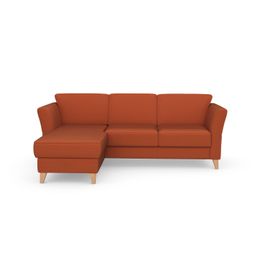 Sit & More Ecksofa SIT & MORE, B:248cm H:87cm T:162cm, orange, Wohnzimmer, Sofas, "Visby L-Form", Wahlweise mit Bettfunktion und Bettkasten, frei im Raum