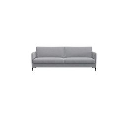 3-Sitzer FLEXLUX, B:214cm H:85cm T:92cm, grau, 100% Polyester, Sofas, "Fiore, super Sitzkomfort durch Kaltschaum im Sitz", schmale Armlehnen, F&uuml;&szlig;e