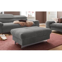 Hocker COTTA, B:100cm H:46cm T:65cm, grau, Struktur (100% Polyester);Chenille (90% Polyester, 10% Polyamid), Wohnzimmer, Hocker, "Chef", mit edlen