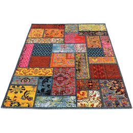Teppich, B:65cm H:20mm L:130cm, bunt, OCI DIE TEPPICHMARKE, Polypropylen (PP), Wohnzimmer, Teppiche, "HAPPINESS ORI", Wohnzimmer, kontrastreiches