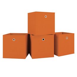 Vcm Faltbox "4er Set Faltbox Klappbox Aufbewahrungsbox Boxas", B:27cm T:27cm, orange, Aufbewahrungsboxen