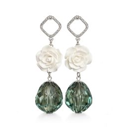 Elena Athanasiadou Ohrringe 'EARRINGS ROSE-EMERALD' Damen Gr&ouml;&szlig;e 2.5 cm x 2.5 cm gr&uuml;n