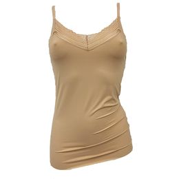 MY BASIC Damen Unterhemd "Free cut singlet", Gr. XL, rosa, Obermaterial: 87% Polyamid, 13% Elasthan, unifarben, Unterhemden, verstellbare