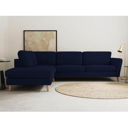 Ecksofa Home Affaire, B:278cm H:88cm T:202cm, blau, Webstoff (100% Polyester);Struktur fein (58% Polyester, 22% Polypropylen);Filzoptik (100%