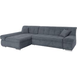 Ecksofa DOMO collection, B:297cm H:80cm T:173cm, grau, Struktur fein 100% Polyester;Chenilleoptik 100% Polyester;SOFTLUX/Struktur fein 100%