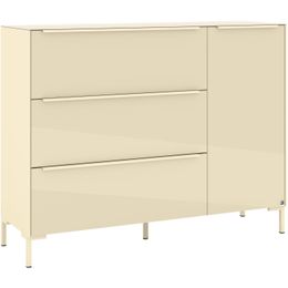 Sideboard, B:137cm H:108cm T:42cm, beige, SET ONE BY Musterring, Glas, Holzwerkstoff, Wohnzimmer, Sideboards, "Reno", Mit Winkelfu&szlig; in diversen
