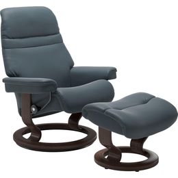 Fu&szlig;hocker stressless, B:57cm H:39cm T:40cm, blau, Leder BATICK: BATICK ist ein leicht korrigiertes, durchgef&auml;rbtes und genarbtes M&ouml;belleder, bei dem