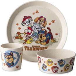 Koziol Kindergeschirr-Set "Kleiner Teller + Schale + Becher CONNECT GROW PAW PATROL", 3 Stk., beige, Geschirr-Sets, 100% melaminfrei & recycelbar,