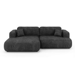 Ecksofa OTTO HOME "VEEVIA L-Form, Schlafsofa, Verl&auml;ssliche Qualit&auml;t, Breite 256cm", anthrazit, B:256cm H:76cm T:161cm, 100% Polyester, Sofas, Ecksofa, mit Bettkasten, belastbar bis 480kg, inklusive R&uuml;cken- und Zierkissen