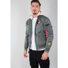 Herren Bomberjacke "MA-1 TT Hood Patch", gr&uuml;n, Gr. M, Alpha Industries, Obermaterial: 100% Nylon, Futter: 100% Nylon, Obermaterial 2: 100% Baumwolle,