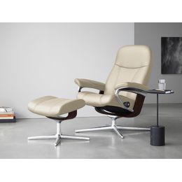 Fu&szlig;hocker stressless, B:54cm H:41cm T:39cm, beige, Leder BATICK: BATICK ist ein leicht korrigiertes, durchgef&auml;rbtes und genarbtes M&ouml;belleder, bei dem