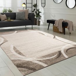 Teppich Paco Home, B:80cm H:13mm L:150cm, braun, Kunstfaser, Wohnzimmer, Teppiche, "Sinai 059", Kurzflor, modernes Design, mit Bord&uuml;re, Kundenliebling