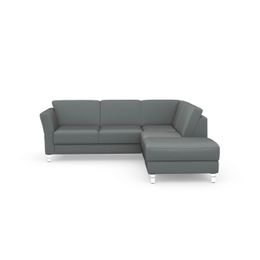 Sit & More Ecksofa SIT & MORE, B:248cm H:87cm T:213cm, grau, Wohnzimmer, Sofas, "Visby L-Form", Wahlweise mit Bettfunktion und Stauraum, frei im Raum stellbar