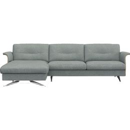 Ecksofa FLEXLUX, B:273cm H:81cm T:158cm, blau, 62% Polyester/17%Baumwolle/14%Viscose/7%Leinen, Wohnzimmer, Sofas, "Glow bequem und komfortabel durch