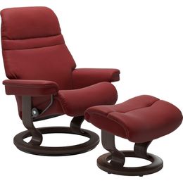 Fu&szlig;hocker stressless, B:57cm H:39cm T:40cm, rot, Leder BATICK: BATICK ist ein leicht korrigiertes, durchgef&auml;rbtes und genarbtes M&ouml;belleder, bei dem