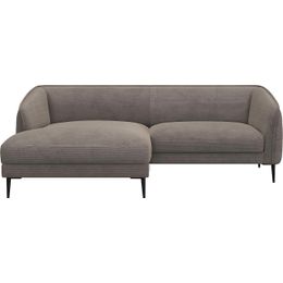 Ecksofa FLEXLUX, B:218cm H:74cm T:149cm, braun, 85% Polyester/15%Polyamide, Wohnzimmer, Sofas, "Belle Designsofa, bequem durch Kaltschaum im Sitz,