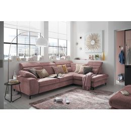 Ecksofa, B:317cm H:84cm T:220cm, rosa, SET ONE BY Musterring, 100% Polyester, Wohnzimmer, Sofas, "SO 3400 Sitzh&ouml;he 47cm oder 49cm, Sitztiefe