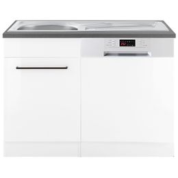 Sp&uuml;lenschrank KOCHSTATION, B:110cm H:85cm T:60cm, wei&szlig;, K&uuml;che, Schr&auml;nke, "KS-Tulsa", 110 cm breit, inkl. T&uuml;r/Sockel f&uuml;r Einbaugeschirrsp&uuml;ler,