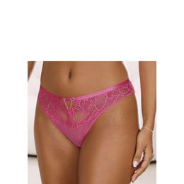 Lascana Damen String "Alicia", Gr. 32, pink, Microtouch, Obermaterial: 84% Polyamid, 16% Elasthan, Unterhosen, mit sch&ouml;nem Bund aus feiner Spitze