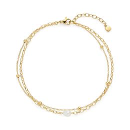 Leonardo Fu&szlig;kette Damen Gr&ouml;&szlig;e One Size gold / perlwei&szlig;