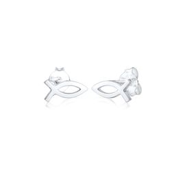 Elli Damen Paar Ohrstecker "Ohrring Kinder Fisch Religion 925 Sterling Silber", silber, Silber 925 (Sterlingsilber), Ohrringe