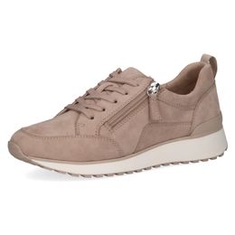 Caprice Damen Keilsneaker, Gr. 37, beige, Veloursleder, Schuhe, Freizeitschuh, Halbschuh, Schn&uuml;rschuh in Komfortweite G (= weit)
