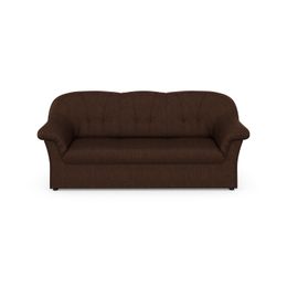 3-Sitzer DOMO collection, B:185cm H:82cm T:28cm, braun, 100% Polyester, Sofas, "Pegnitz f&uuml;r kleine R&auml;ume, Breite 185cm", zeitlos, elegante Armlehnen,
