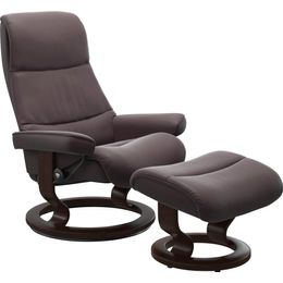 Fu&szlig;hocker stressless, B:57cm H:40cm T:47cm, rot, Garten, Hocker, "View", mit Classic Base,Gestell Braun