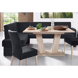 Eckbank Home Affaire, B:210cm H:89cm T:160cm, schwarz, 100% Polyester Primabelle ( Microfaser );100% Polyester Duncan ( Luxus-Microfaser), Esszimmer,