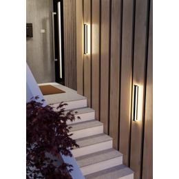 Eglo Wandleuchte "NEVIANO Wandlampe - Stahl, Kunststoff - LED - 2X7W - IP55", 2, H: 6,5cm, 1 Stk., schwarz, Badezimmer, Leuchten, Au&szlig;enbeleuchtung,