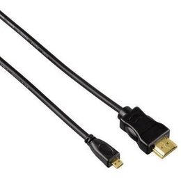 Hama HDMI-Kabel "Micro HDMI Kabel 2m 4k Ethernet Anschlusskabel f. Tablet Digicam etc.", 200cmcm, schwarz, Kabel