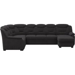 Wohnlandschaft COTTA, B:330cm H:99cm T:211cm, schwarz, 100% Polyester, Sofas, "Marcus U-Form", wahlweise mit Bettfunktion & Stauraum