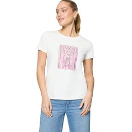 Zero Damen Kurzarmshirt "Damen mit Aufdruck"patch cream, pink, Gr. 38, bedruckt, Obermaterial: 95% Baumwolle, 5% Elasthan, Shirts, Glitzer