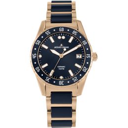 Jacques Lemans Herren Keramikuhr "Liverpool", gold, Armbanduhren, Quarzuhr, Armbanduhr, Herrenuhr, bis 10 bar wasserdicht, analog, Datum