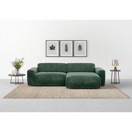 Ecksofa Trendmanufaktur, B:255cm H:72cm T:160cm, gr&uuml;n, 88% Polyester, 12% Polyacryl, Wohnzimmer, Sofas, "Braga, mit hochwertigem Kaltschaum, L-Form,