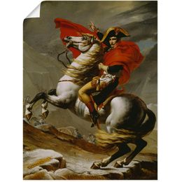 Wandbild Artland, B:30cm H:40cm, braun, Wohnzimmer, Bilder, "Napoleon bei der &Uuml;berquerung der Alpen.", als Leinwandbild, Poster in verschied. Gr&ouml;&szlig;en