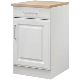 Unterschrank KOCHSTATION, B:50cm H:85cm T:60cm, wei&szlig;, Holzwerkstoff, MDF, K&uuml;che, Schr&auml;nke, "KS-Stockholm", hochwertige MDF-Fronten
