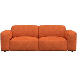 2,5-Sitzer FLEXLUX, B:219cm H:73cm T:102cm, orange, 85% Polyester/15%Polyamide, Sofas, "Lucera Sofa, super bequem durch hochwertigen Sitzaufbau mit