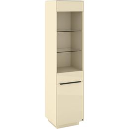 Standvitrine, B:48cm H:193cm T:42cmkaschmir matt lack, glas kaschmir glanz, SET ONE BY Musterring, Glas, Holzwerkstoff, Schr&auml;nke, "Reno", Mit Sockel
