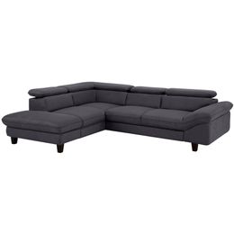 Ecksofa Home Affaire, B:266cm H:73cm T:108cm, grau, 100% Polyester; Feinstruktur 75000 Scheurtouren; Struktur 35000 Scheuertouren, Mikrofaser 40000