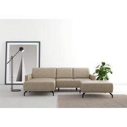 Sit & More Ecksofa SIT & MORE, B:251cm H:84cm T:163cm, beige, Wohnzimmer, Sofas, "Bailando L-Form", wahlweise mit Kopfteilverstellung und Vorziehsitz, motorisch