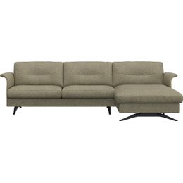 Ecksofa FLEXLUX, B:273cm H:81cm T:158cm, gr&uuml;n, 62% Polyester/17%Baumwolle/14%Viscose/7%Leinen, Wohnzimmer, Sofas, "Glow, super bequem durch