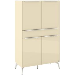 Highboard "Reno", kaschmir matt lack, glas kaschmir glanz, B:92cm H:155cm T:42cm, Glas, Holzwerkstoff, SET ONE BY Musterring, Sideboards, Highboard, Mit Winkelfu&szlig; in diversen Farben, 155 cm H&ouml;he & Farbauswahl