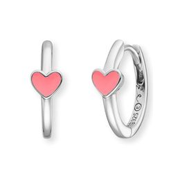 Herzengel M&auml;dchen Paar Creolen "Schmuck Geschenk Little Heart Herz", 10mm, Silber 925 (Sterlingsilber), bunt, Silber 925 (Sterlingsilber), Ohrringe,