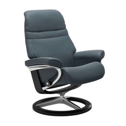 Relaxsessel stressless, B:92cm H:105cm T:80cm, blau, Leder BATICK: BATICK ist ein leicht korrigiertes, durchgef&auml;rbtes und genarbtes M&ouml;belleder, bei