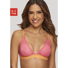 s.Oliver Damen Bralette-BH "Clemence", Gr. 70, orange, Spitze, Obermaterial: 87% Polyamid, 13% Elasthan, BHs, ohne B&uuml;gel aus graphischer Spitze in