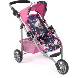 Bayer Chic 2000 CHIC2000 Kinder Puppenbuggy "Jogging-Buggy Lola", blau, Kunststoff, Metall, Stoff, B:33cm H:57cm T:70cm, Puppenwagen, mit klappbarem Verdeck